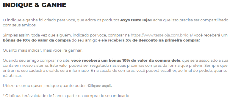 +Programa Indique e Ganhe – Axysweb